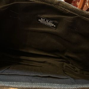 MSC | Bags | Large Msc Black Linen Tote Bag With Stitching Nwt | Poshmark